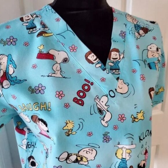 Peanuts | Tops | Peanuts Snoopy Charlie Brown Friends Scrub Too Nurses ...